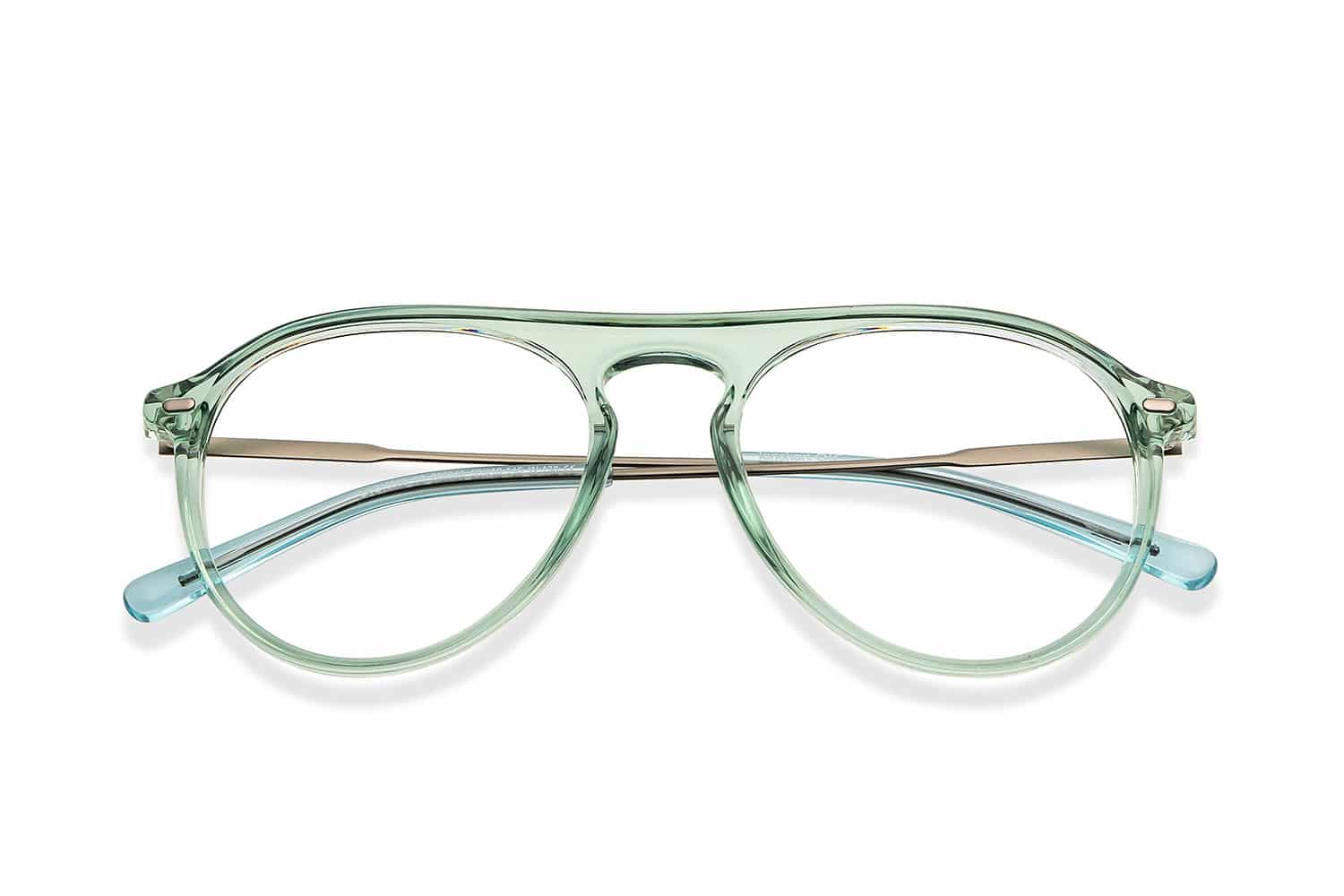 Green Transparent Full Rim Aviator Eyeglasses – Glasses eCommerce Theme