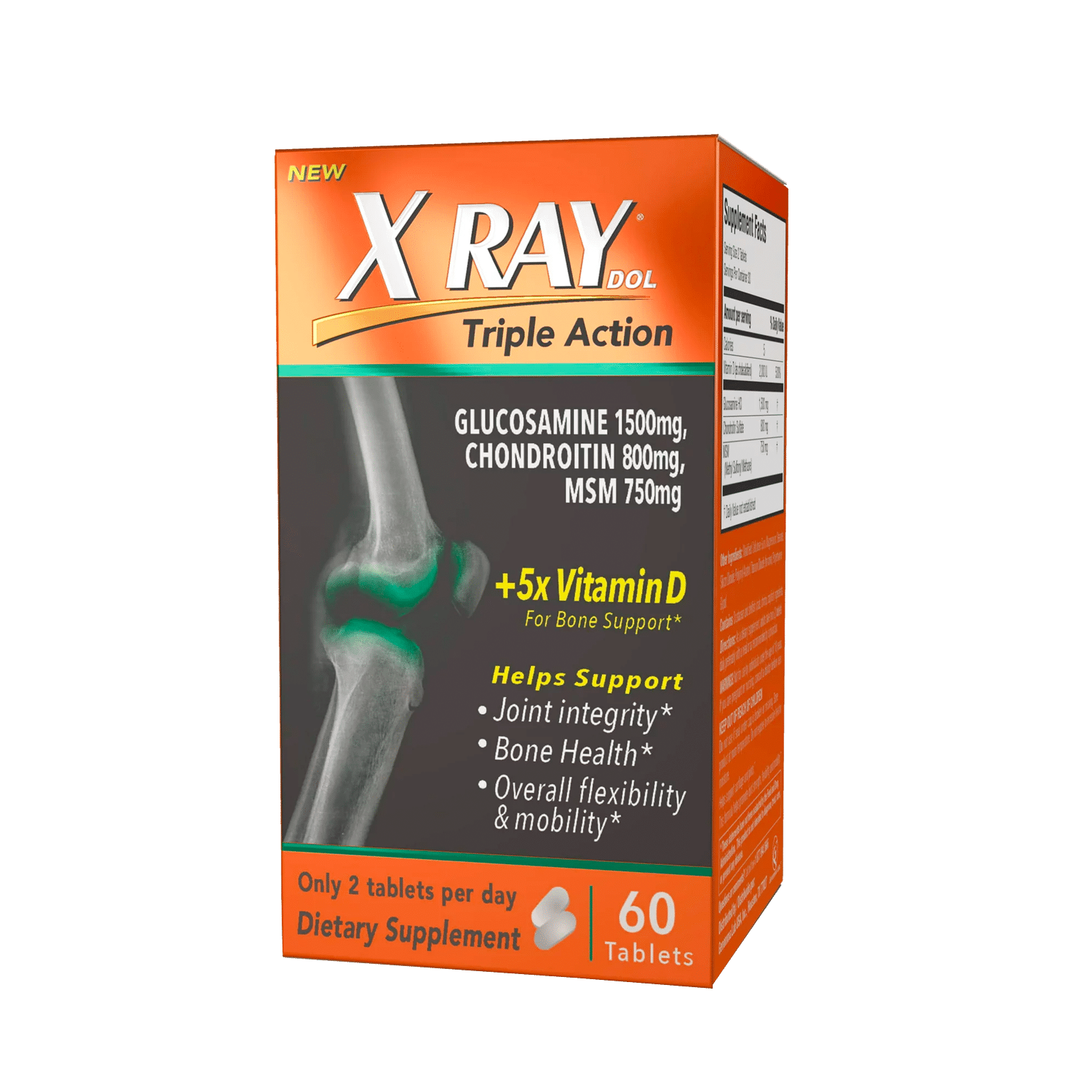 XRay Triple Action Joint Health Supplement with Vitamin D, 60 Count ...