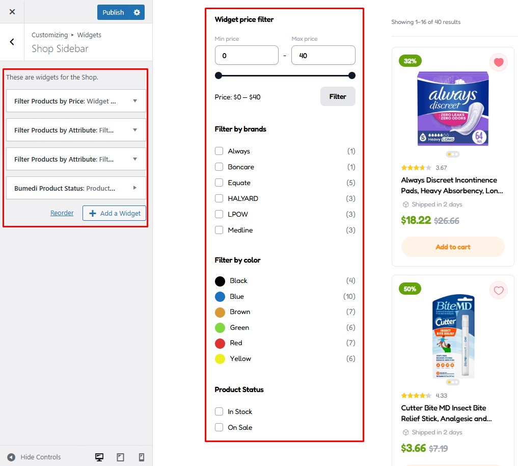 Shop Sidebar Settings - KlbTheme - Premium WordPress Themes