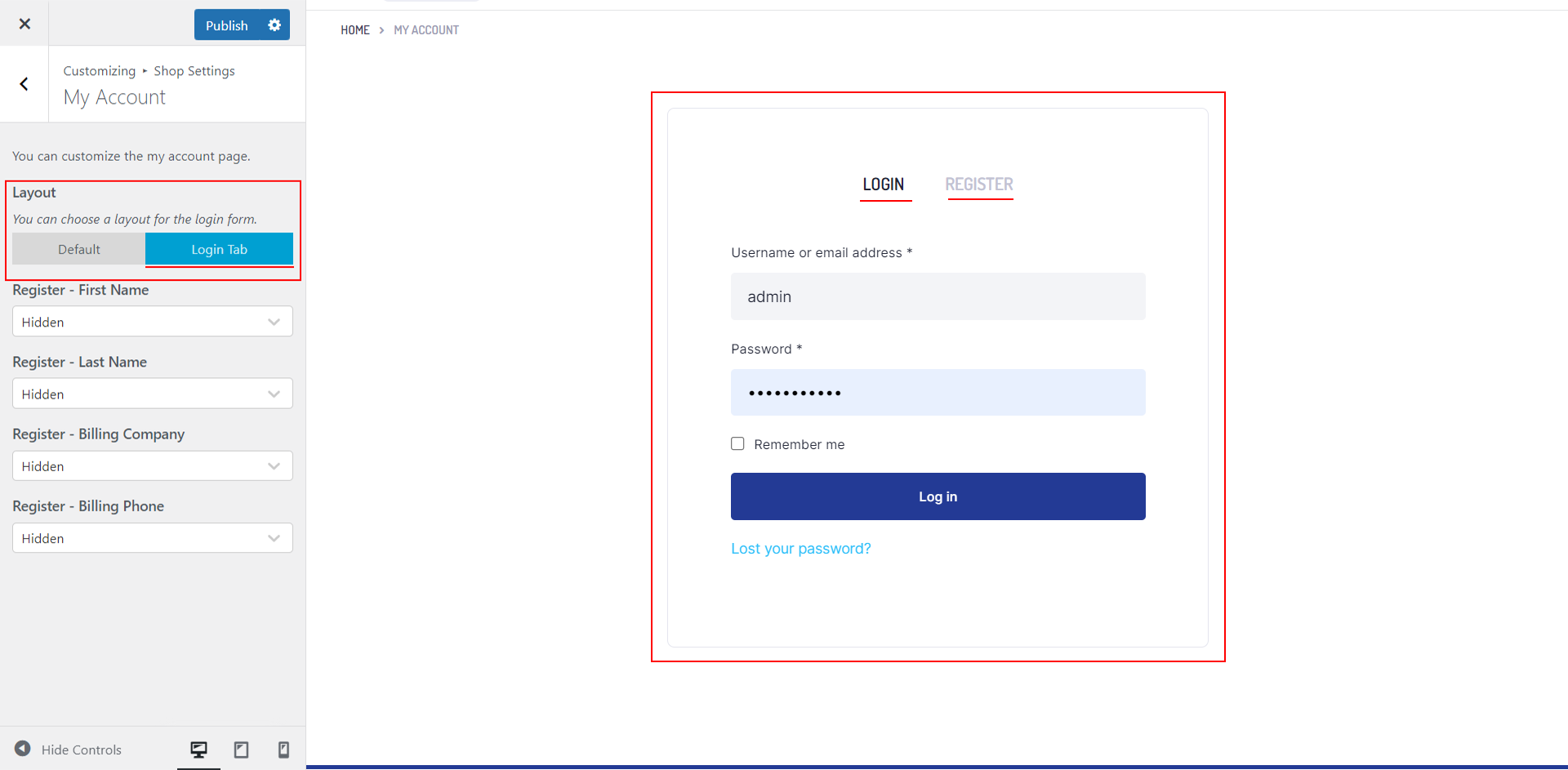 How to enable enable Login/Register Tab in my account page WooCommerce? - KlbTheme - Premium ...