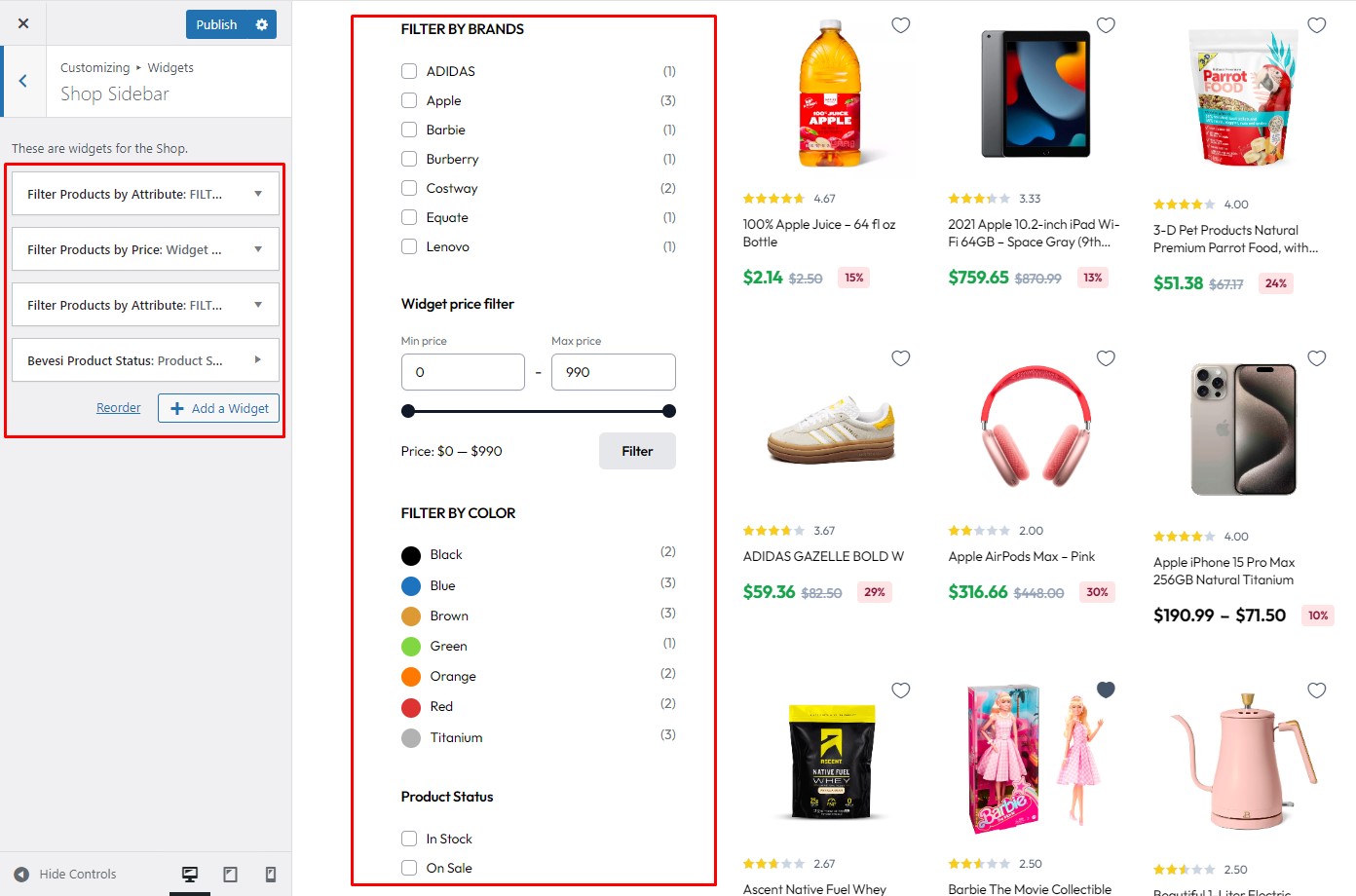 Shop Sidebar Settings - KlbTheme - Premium WordPress Themes